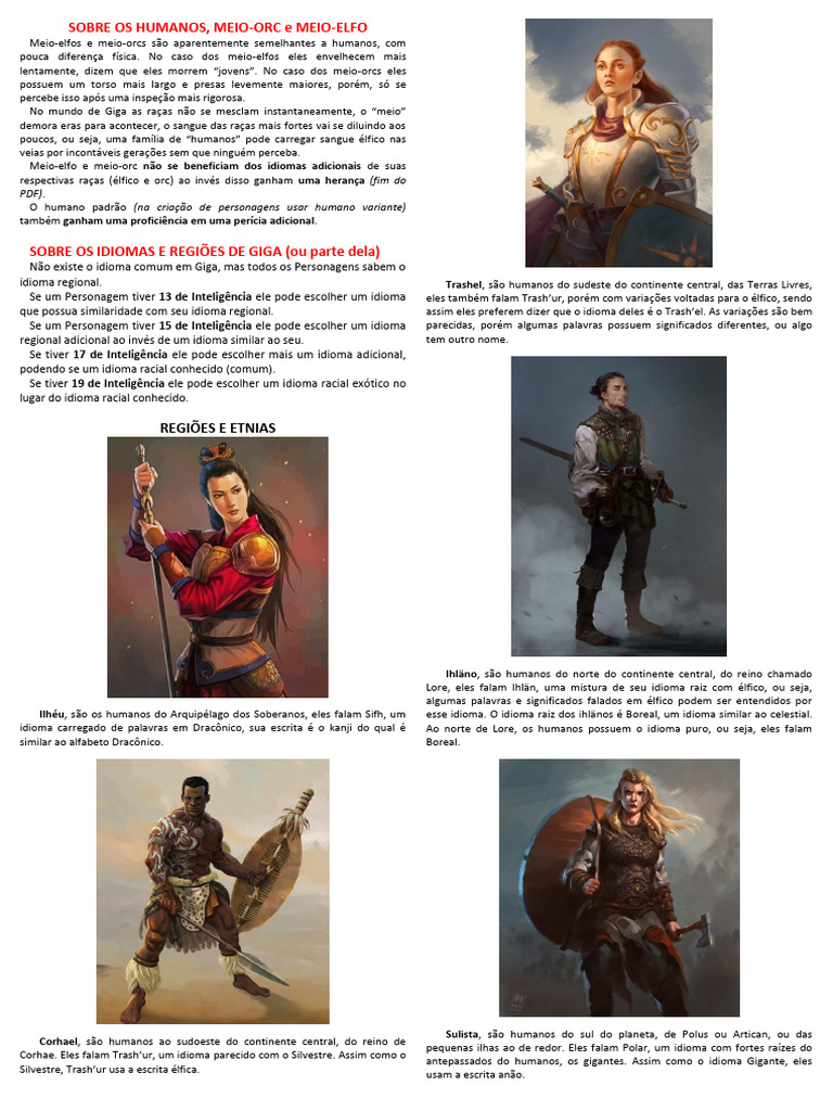 Giga Special Races and Subraces | PDF | Humano | Elfos