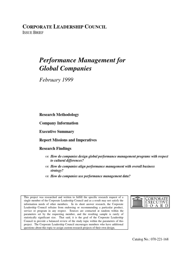 Performance Management For Global Companies | PDF | Performance ...