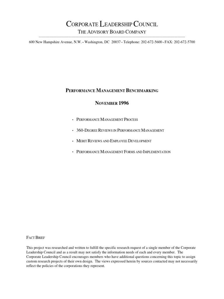 Performance Management Benchmarking Guide | PDF | Performance Appraisal ...