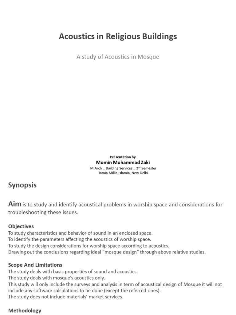 Acoustics in Religious Buildings | PDF | Mosque | Loudspeaker