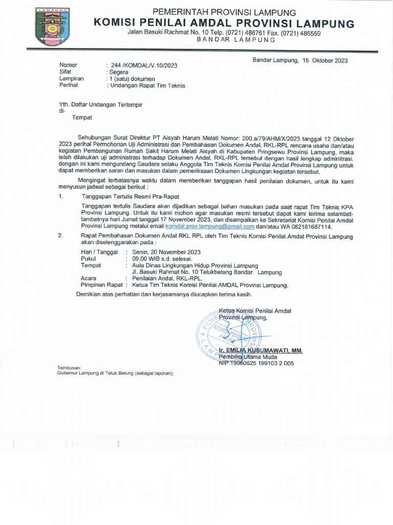 Undangan Teknis | PDF