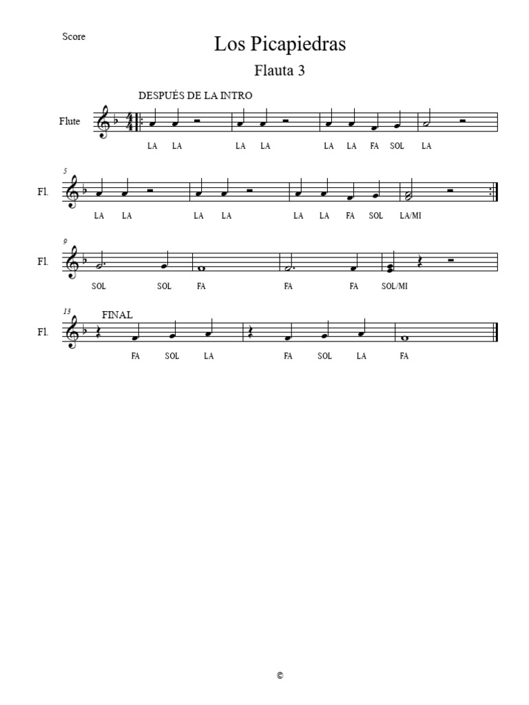 Flauta 3 Picapiedras | PDF