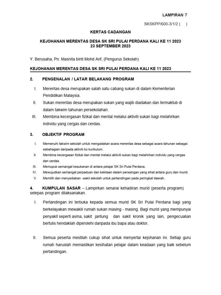 Kertas Kerja Merentas Desa Format Baru | PDF