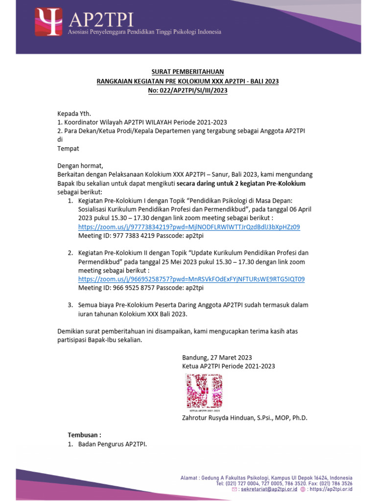 Pre-Kolokium XXX AP2TPI Bali 2023 | PDF