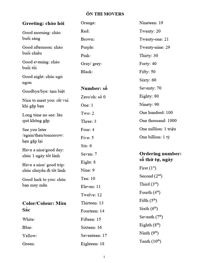 T V NG - NG Pháp Movers | PDF