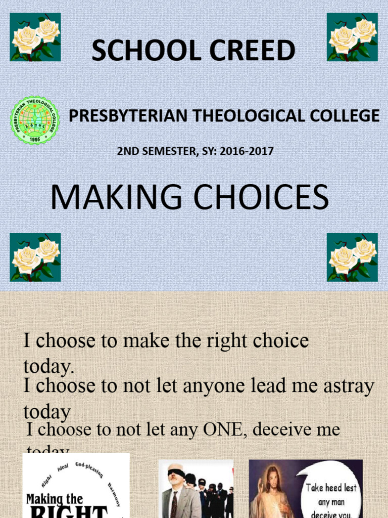 School Creed: Choosing Right Today | PDF