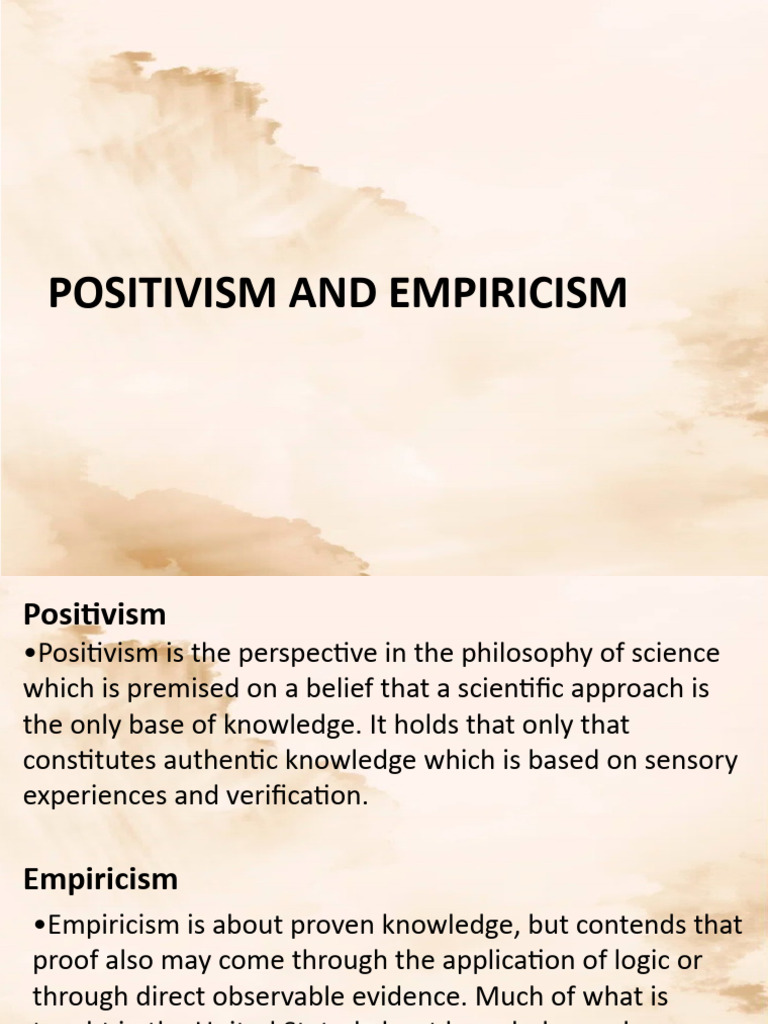 Positivism and Empiricism - Group 11 | PDF | Positivism | Falsifiability