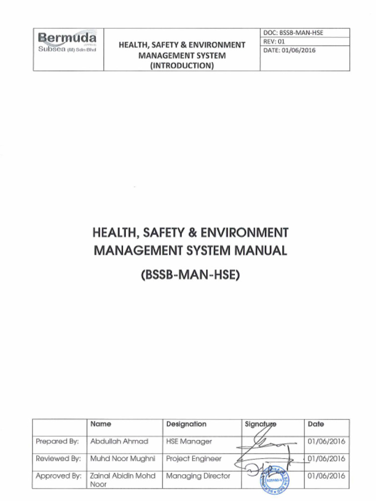 Attachment 18 - HSE Manual | PDF | Risk | Audit