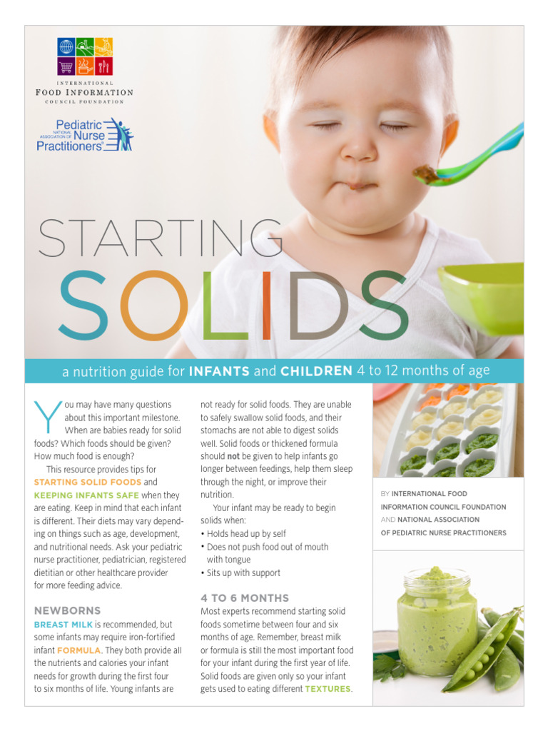 Starting Solids | PDF | Breast Milk | Breastfeeding