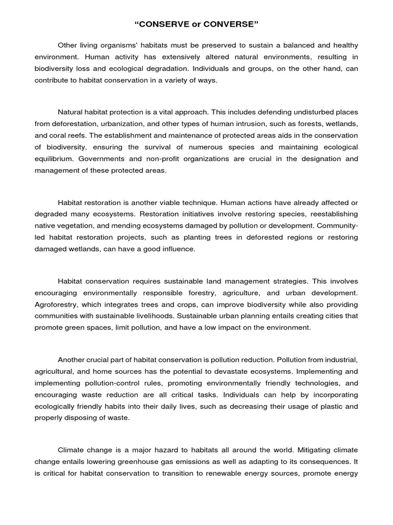 PINTANG - ST - Conserve or Converse | PDF | Conservation Biology | Sustainability