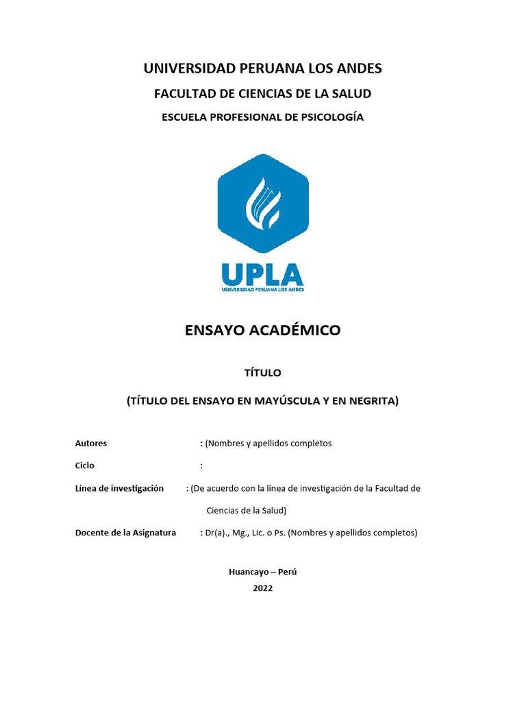 Modelo de Ensayo Academico | PDF | Ensayos | Realidad