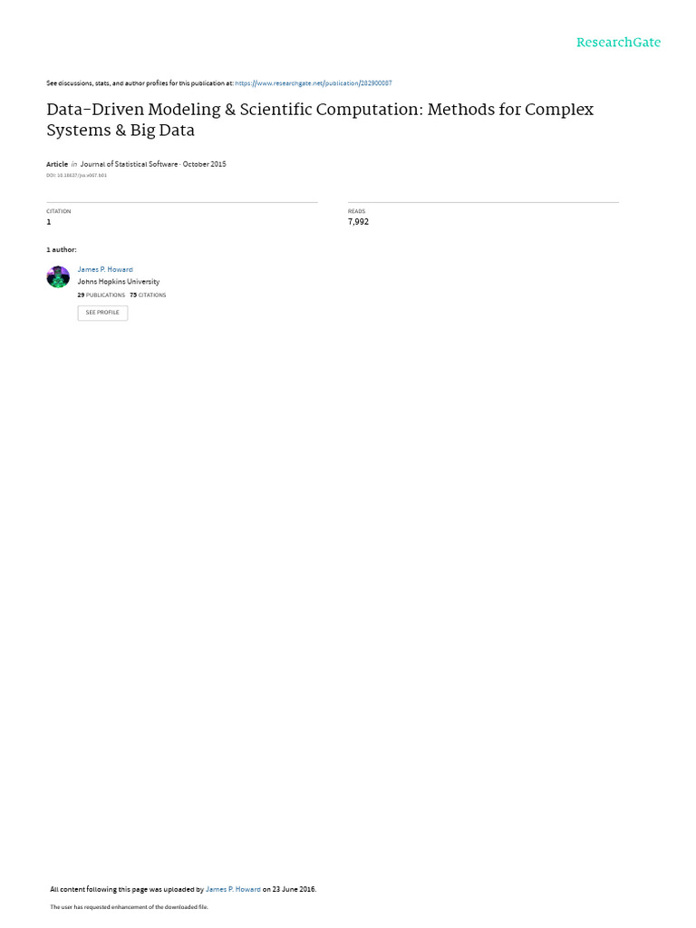 Data-Driven Modeling Scientific Computation Method | PDF | Numerical ...