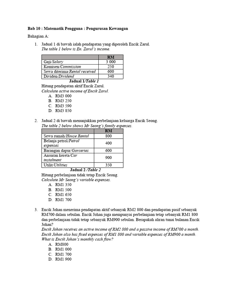 Bab 10 Pengurusan Kewangan | PDF