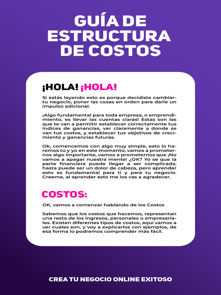 Guia de Estructura de Costos | Descargar gratis PDF | Negocios económicos | Business
