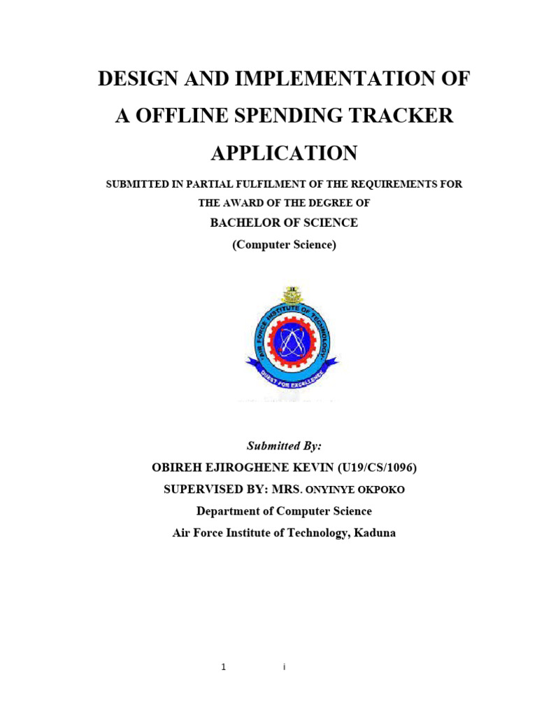 DESIGN AND IMPLEMENTATION OF A OFFLINE SPENDING fINAL yEaR ProJect | PDF | Usability | Computer ...