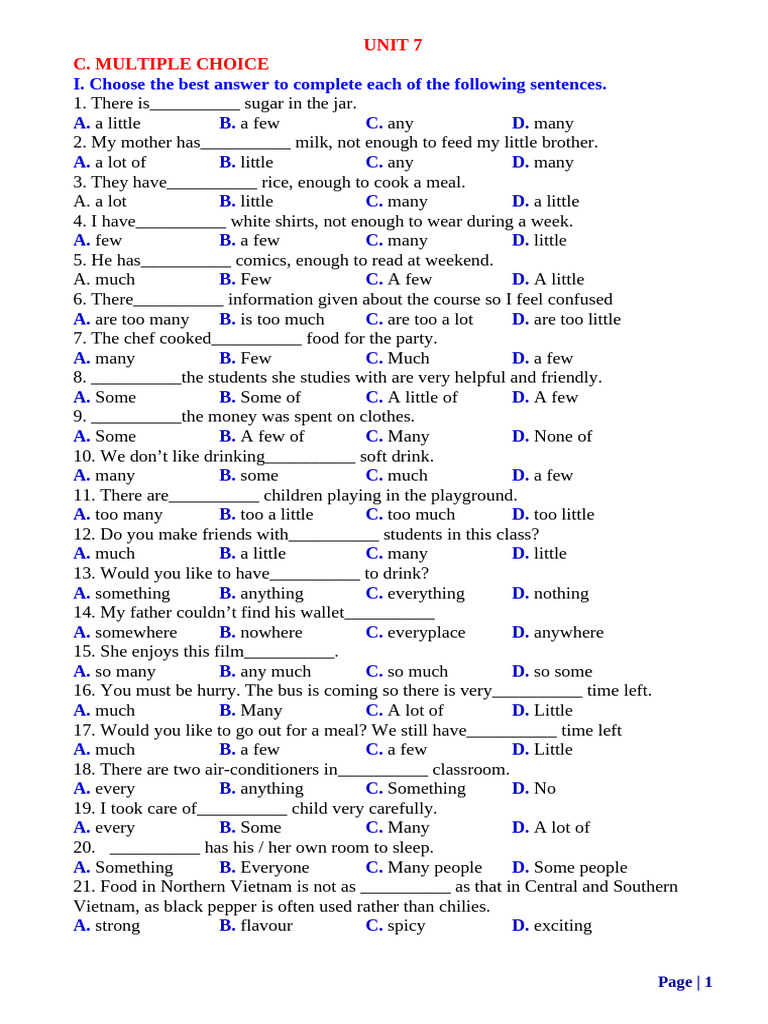 Bài tập Anh 9 theo chuyên đề 3. MULTIPLE CHOICE E9 (UNIT 7-12) N | PDF ... Bài tập Anh 9 theo chuyên đề 3. MULTIPLE CHOICE E9 (UNIT 7-12) N | PDF ...