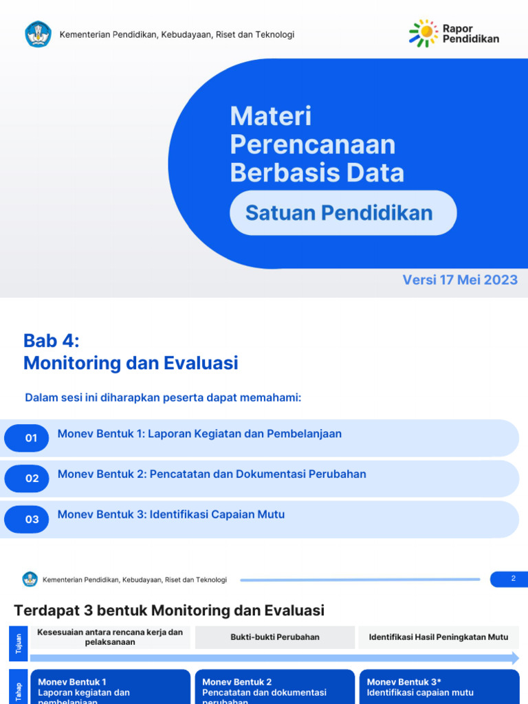 Perencanaan Berbasis Data Satpen - BAB 4. Monitoring Dan Evaluasi | PDF | Bisnis