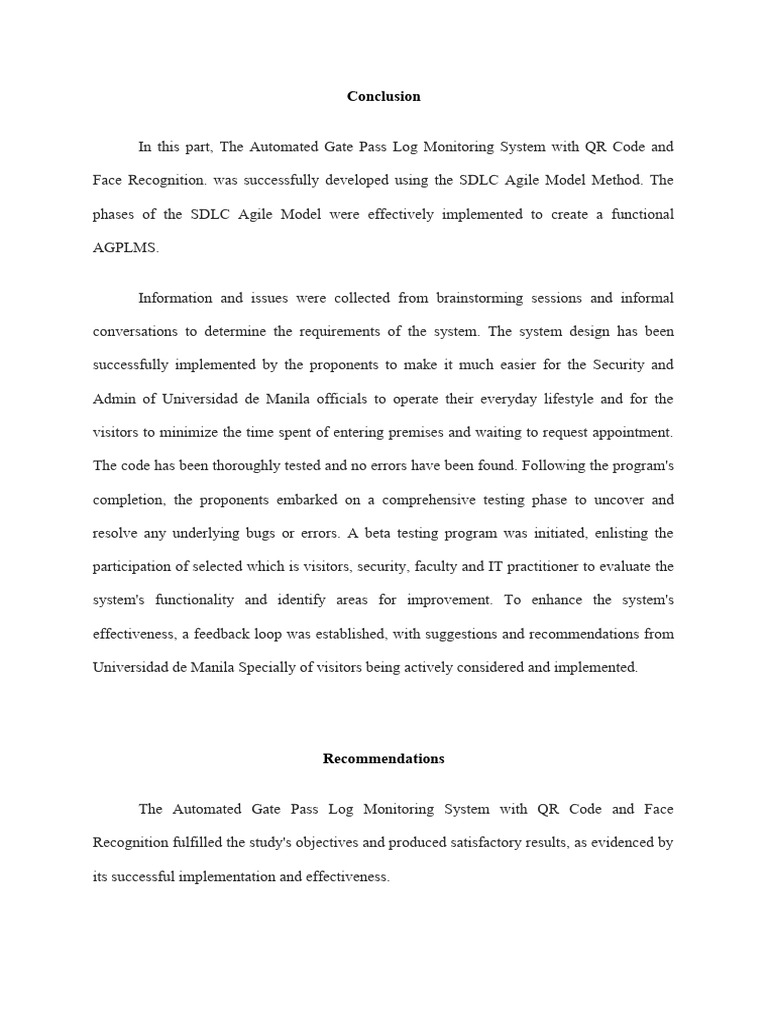 Conclusion and Recommendation | PDF