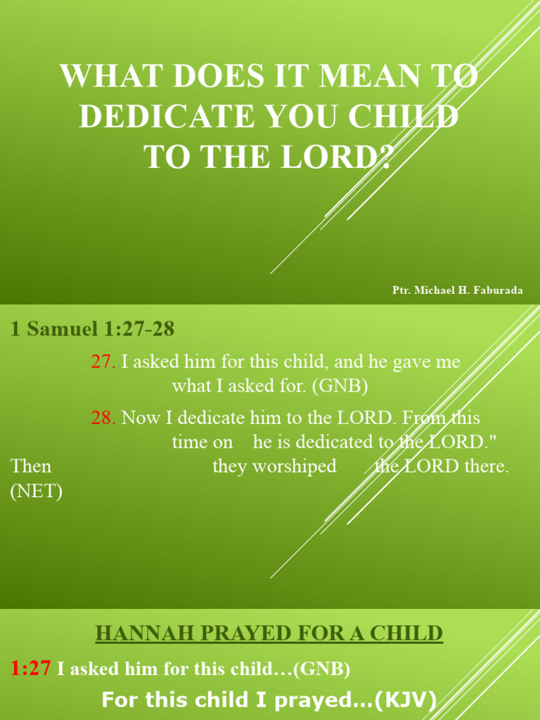Meaning of Child Dedication to God | PDF