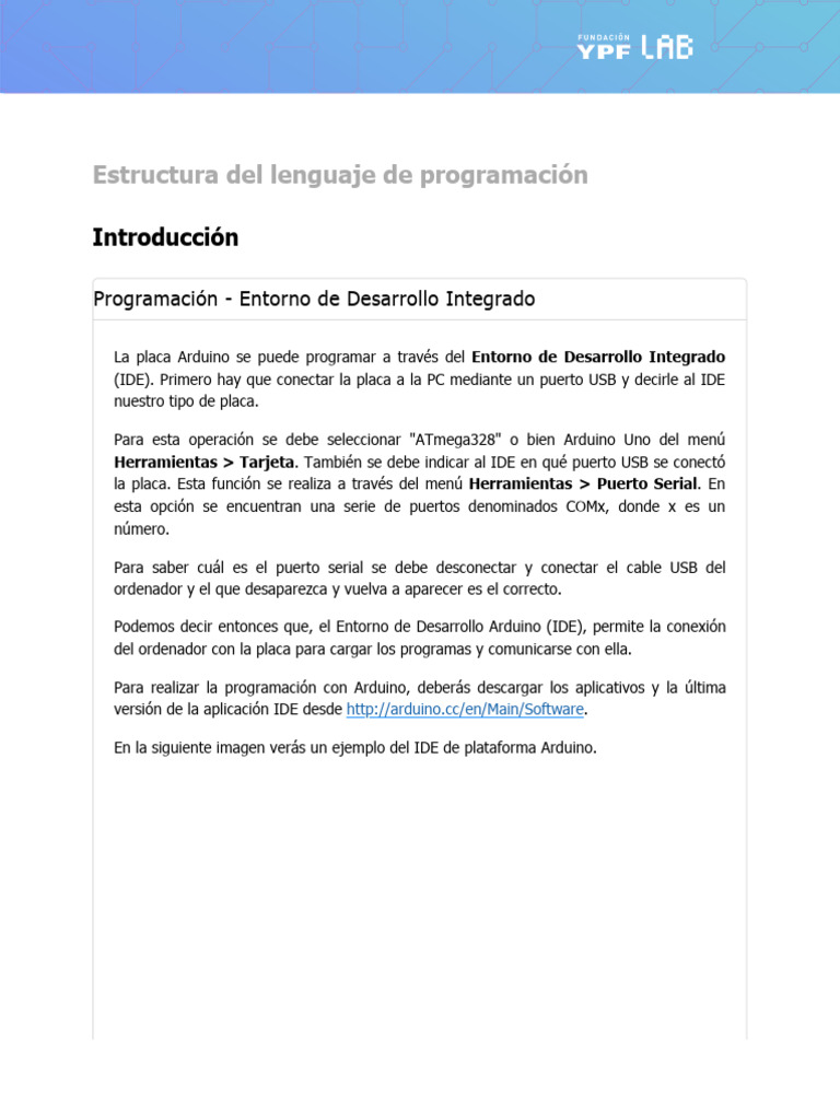 Estructura Del Lenguaje de Programación ARDUINO | PDF | Tipo de datos | Arduino