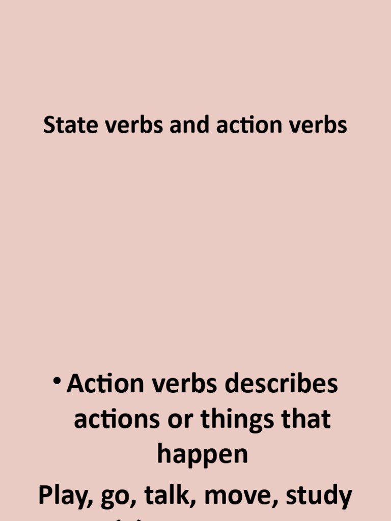 Stative Verbs Vs Action Verbs | PDF