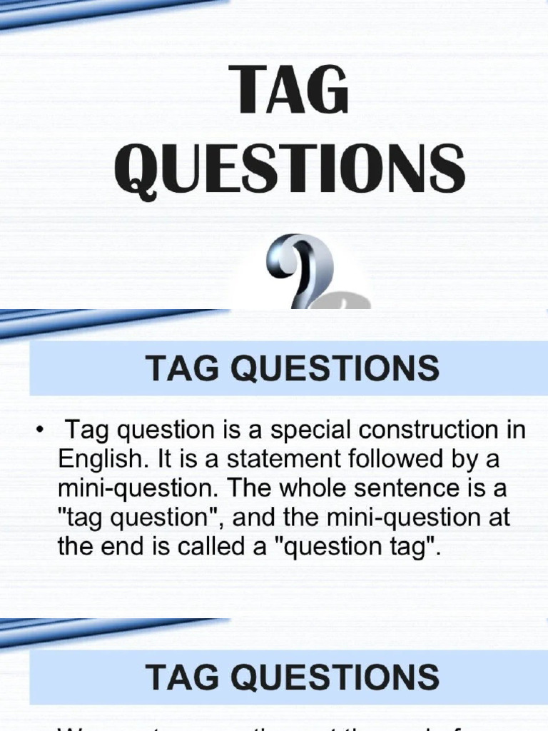 Question Tags | PDF