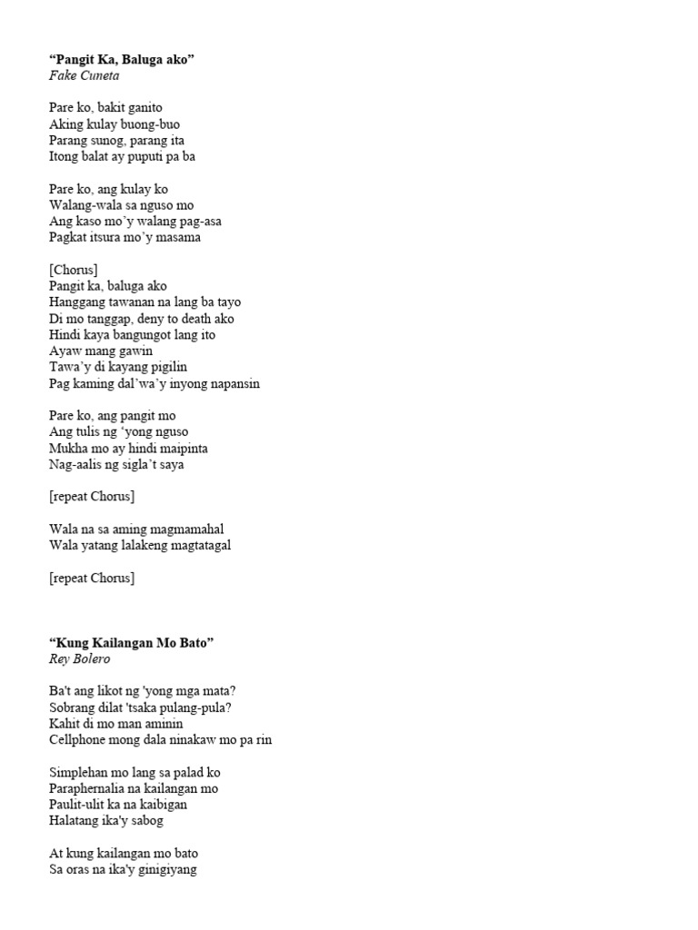 Michael V Songs Lyrics | PDF