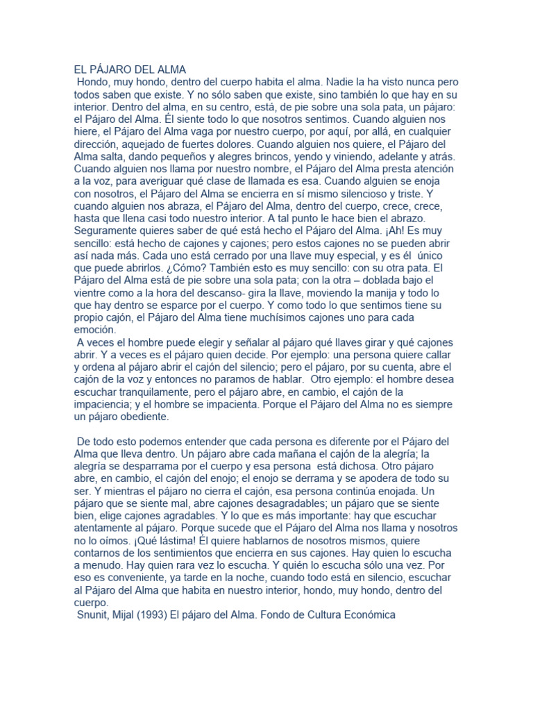 El Pájaro Del Alma | PDF