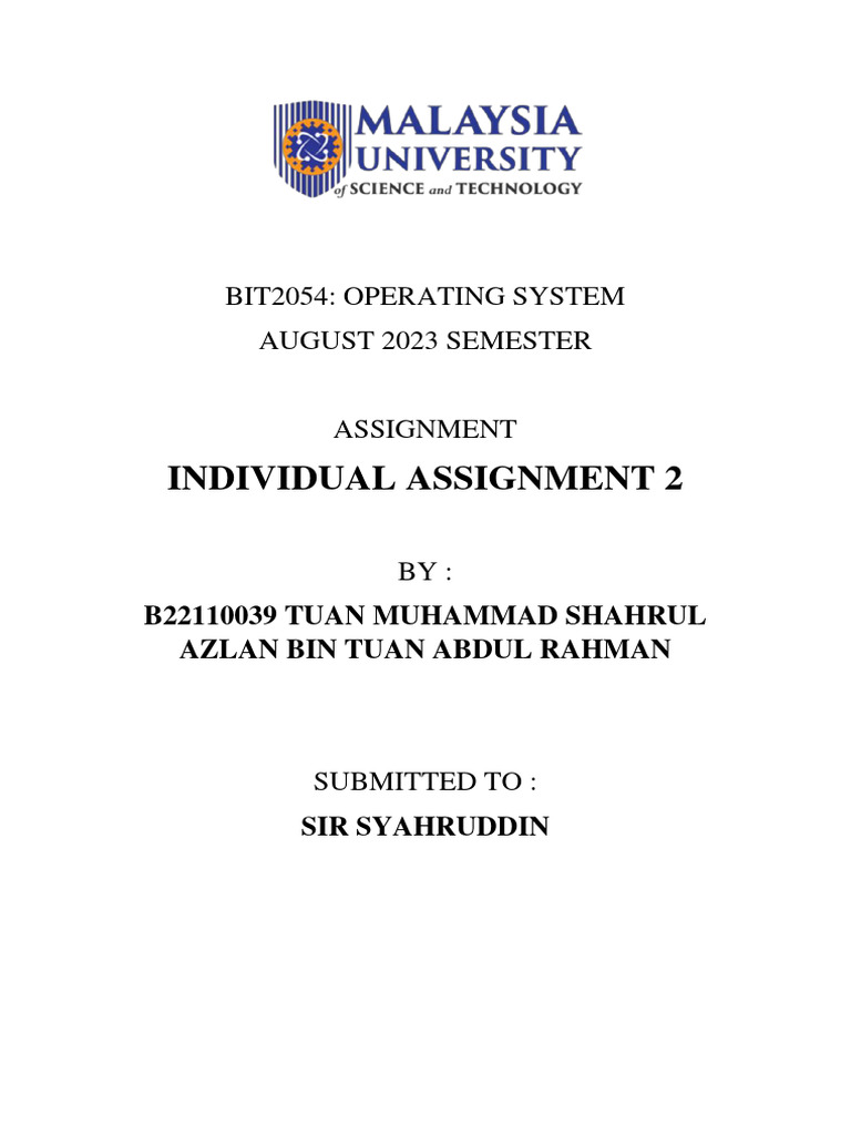 Os Individual Assignment 2 | PDF | Operating System | Graphical User Interfaces