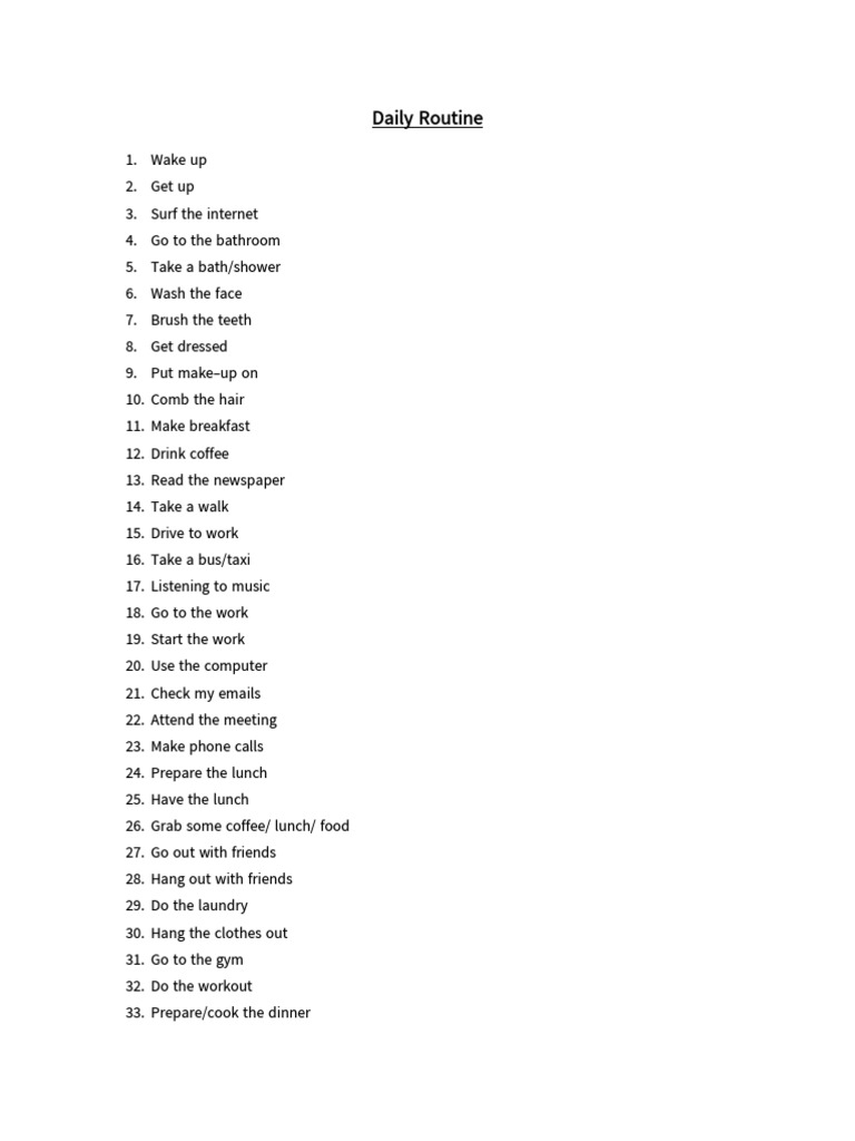 Daily Routine | PDF