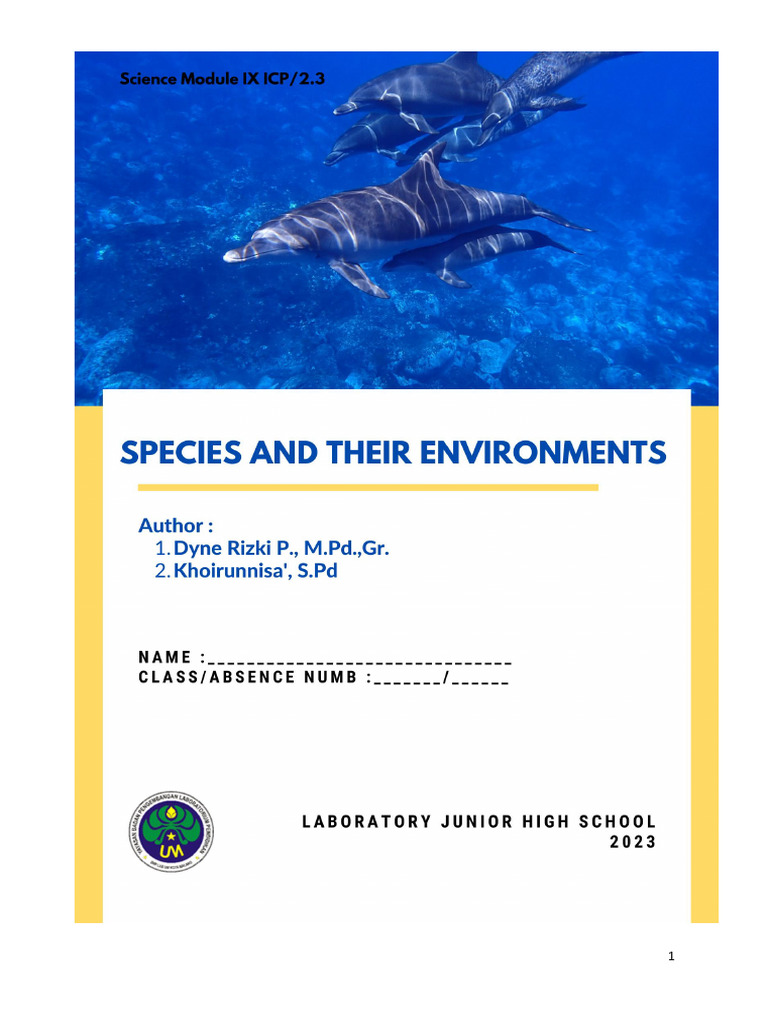 Module 9.2.03 Species and Their Environment Fix | PDF | Species | Learning