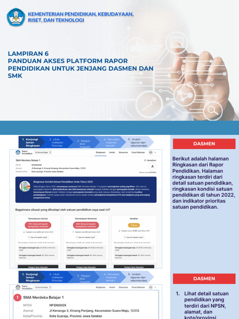 Lampiran 6. Panduan Akses Platform Rapor Pendidikan Untuk Jenjang ...