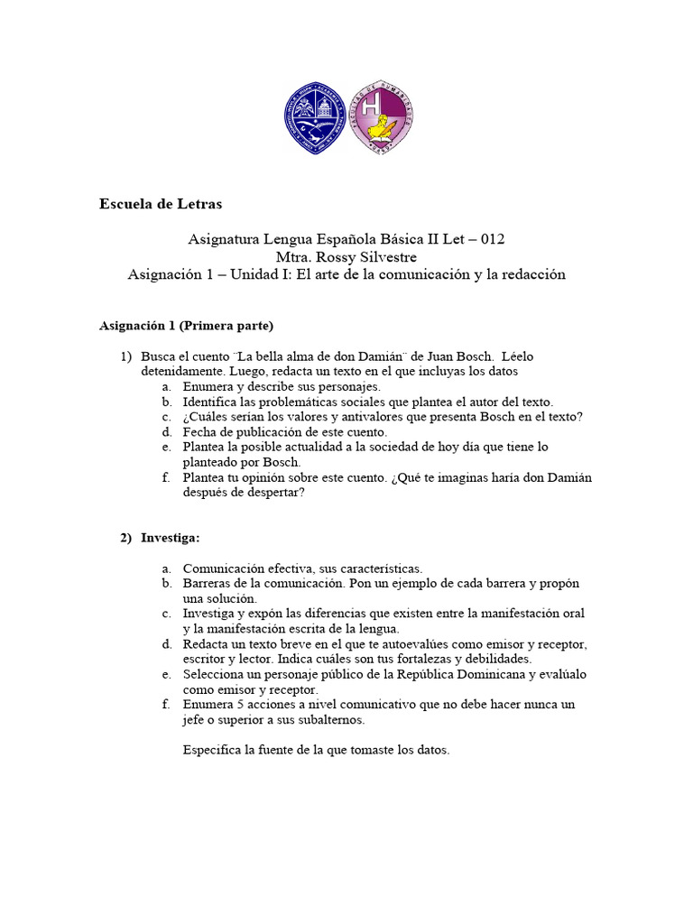 Asignación 1 Let-012 23-II (Primera Parte) | PDF