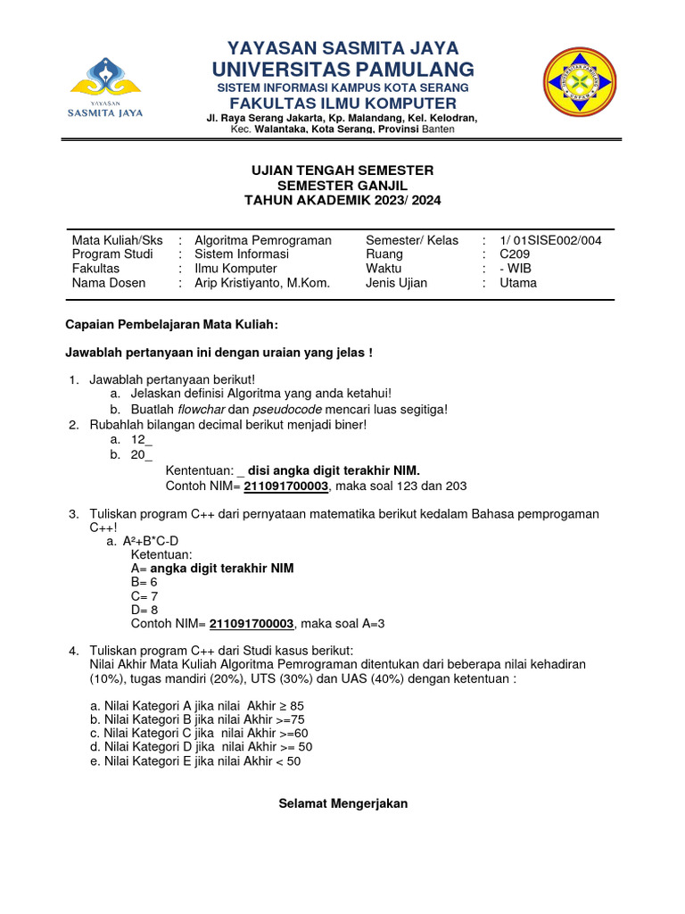 Algoritma Pemrograman C | PDF
