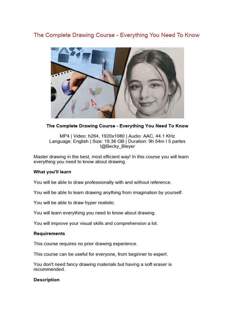The Complete Drawing Course - Everything You Need To Know | PDF ...