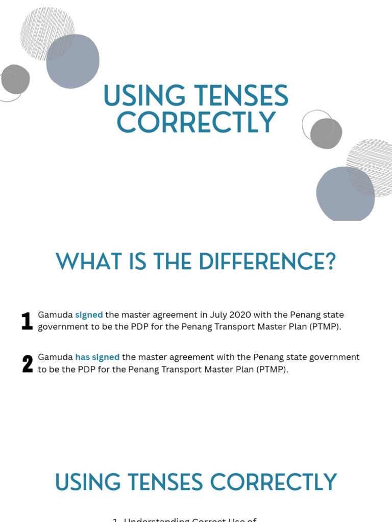 1 Understanding Correct Use of Tenses | PDF | Grammatical Tense ...