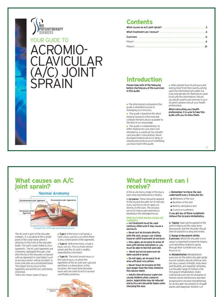 Shoulder Acromioclavicular Joint Sprain Min Pdf Anatomical Terms Of