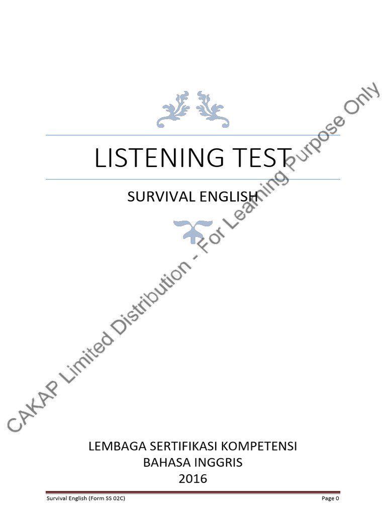 Survival English Listening & Reading Test | PDF | Supermarket | Food ...