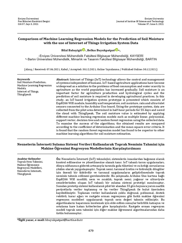 Comparison of Machine Learning Regression Models For Prediction of Soil ... Comparison of Machine Learning Regression Models For Prediction of Soil ...