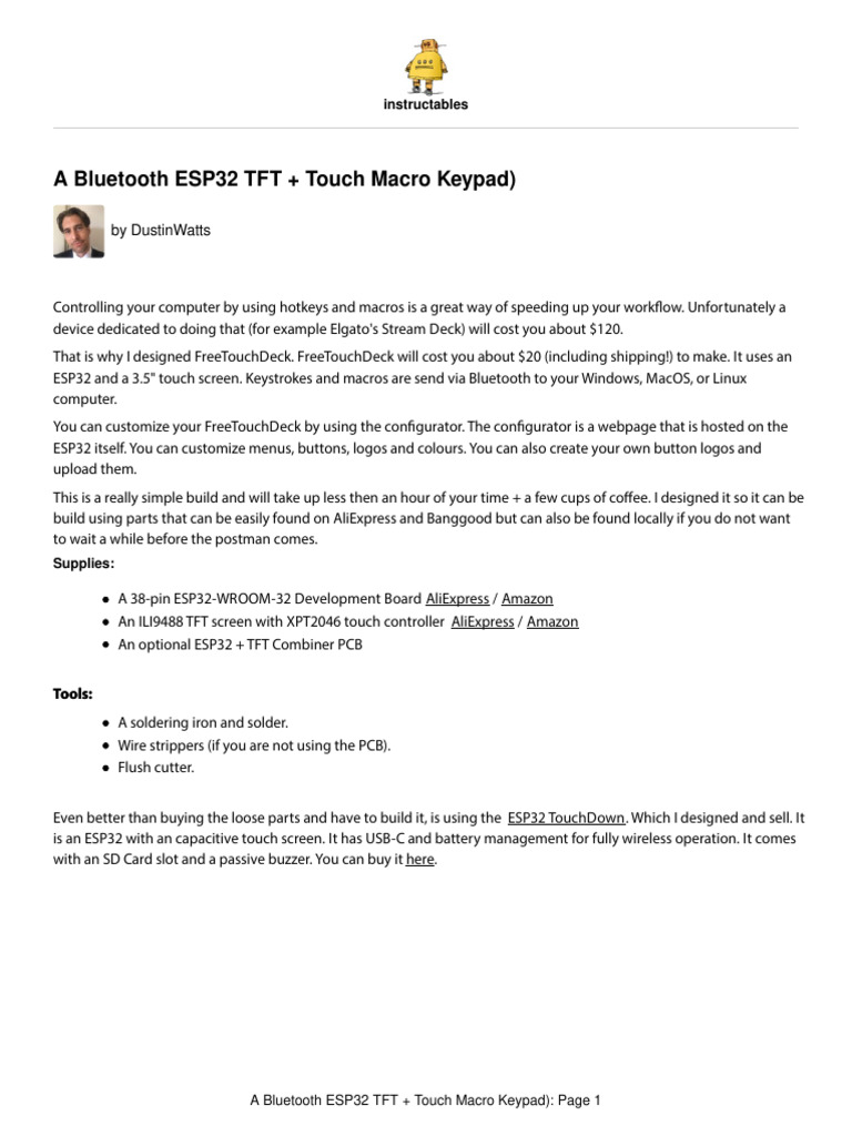 Build a Bluetooth ESP32 Macro Keypad | PDF | Arduino | Bluetooth