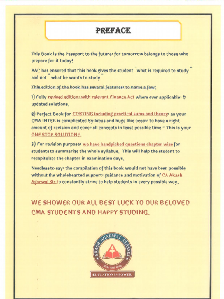 Cma Inter Costing Revision Book | PDF