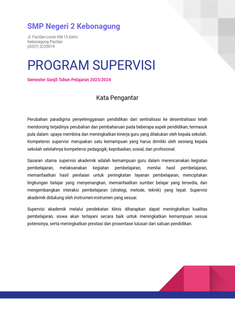 Program Supervisi Spendaka | PDF