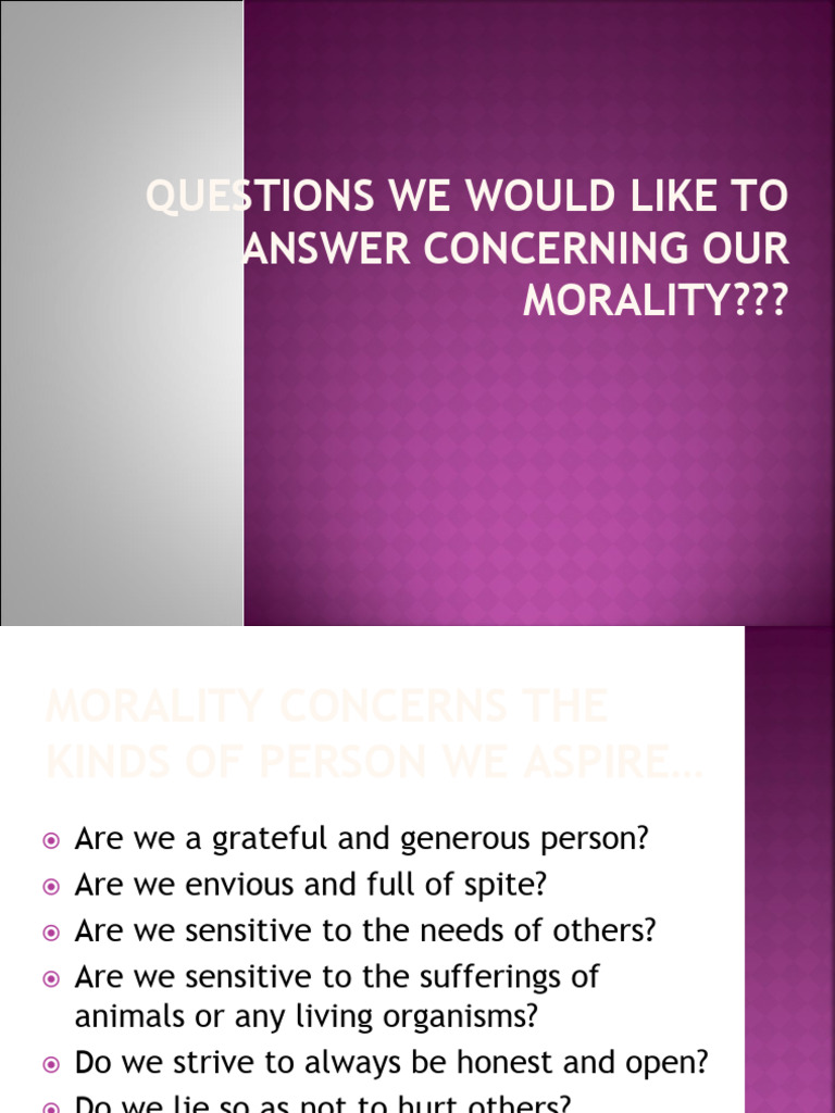 1 Morality Lesson | PDF | Morality