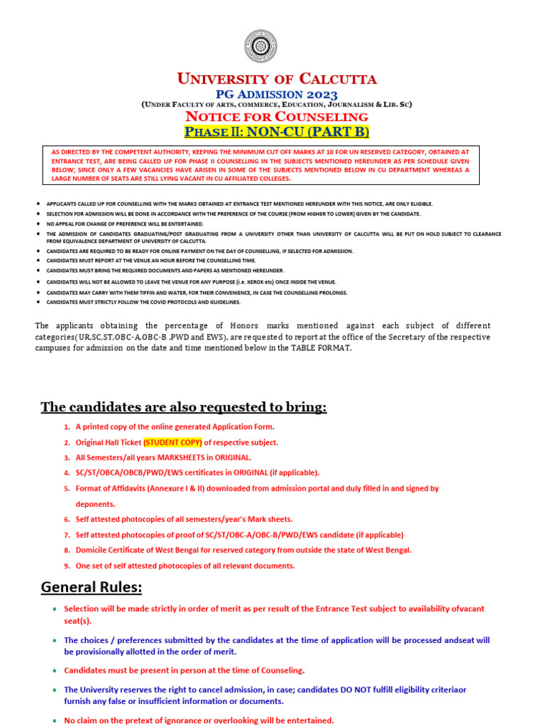 Notice For Part-B | PDF