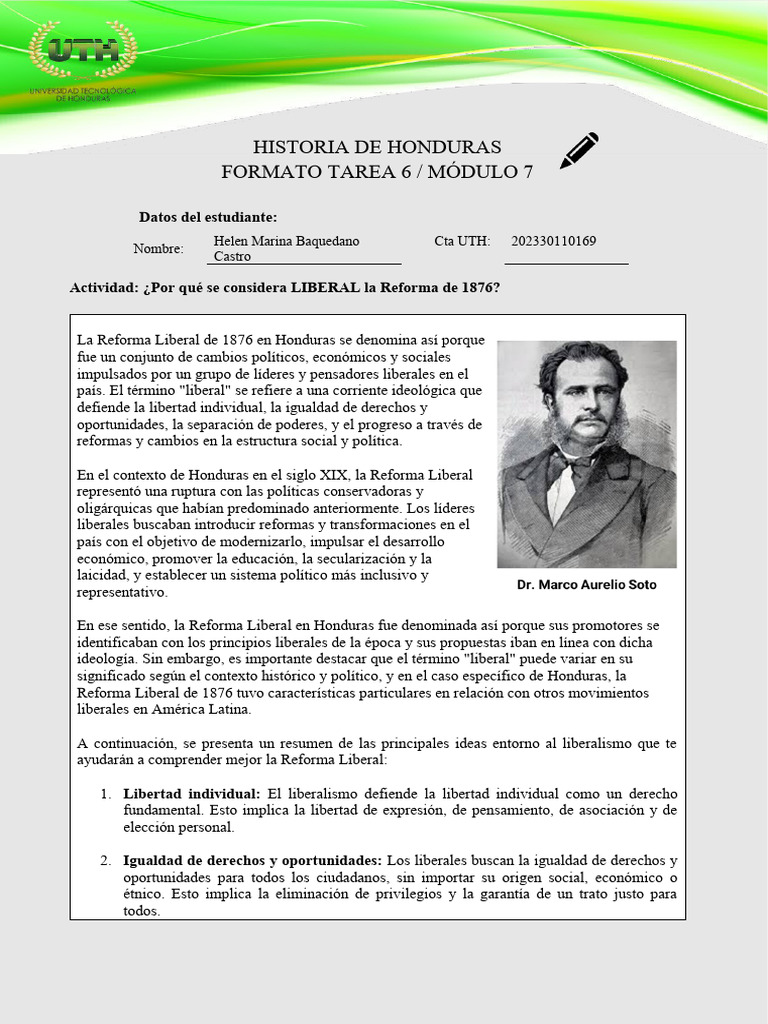 Impulsores de la Reforma Liberal en Honduras | PDF | Liberalismo ...