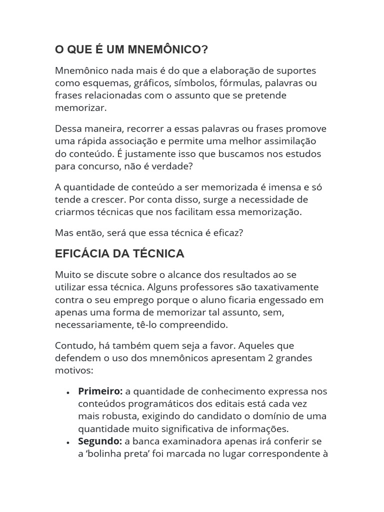 O Que É Um Mnemônico | Download grátis PDF | Constituição | Lei ...