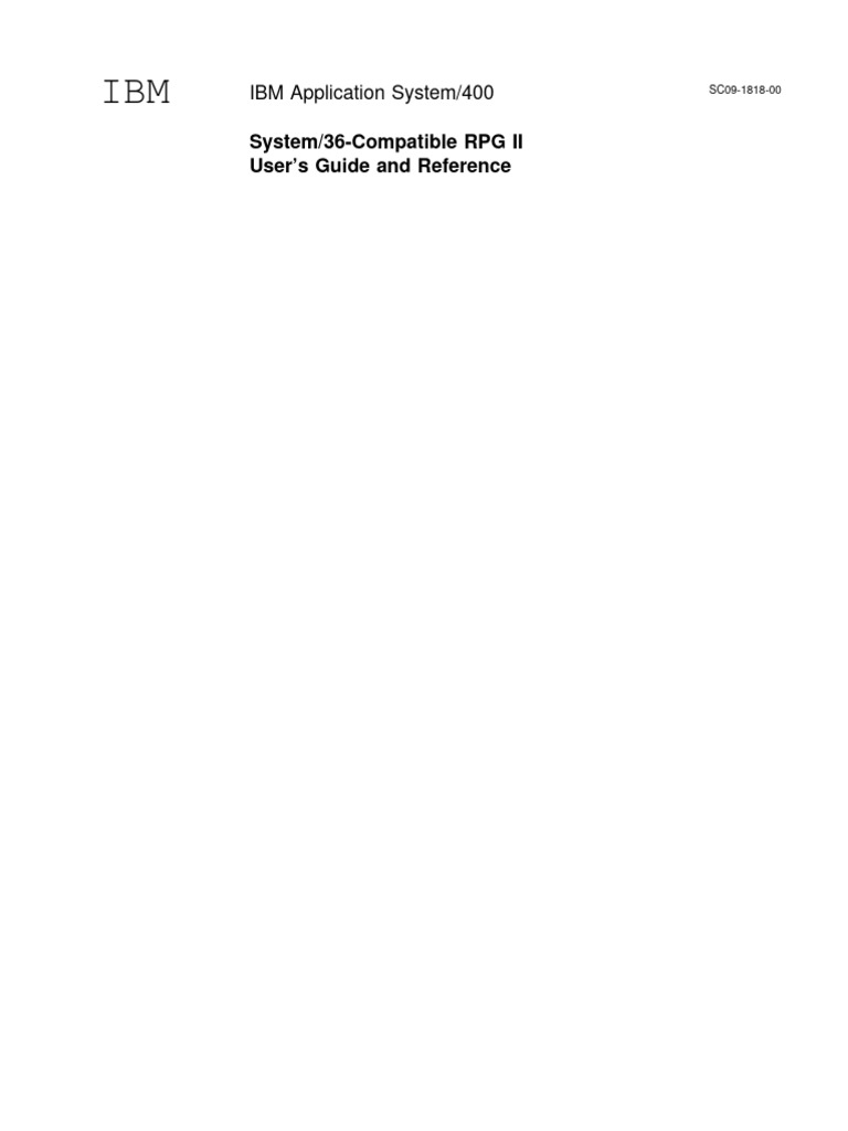 System 36 RPG II UserGuide Reference | PDF | Ibm Rpg | Computer Science