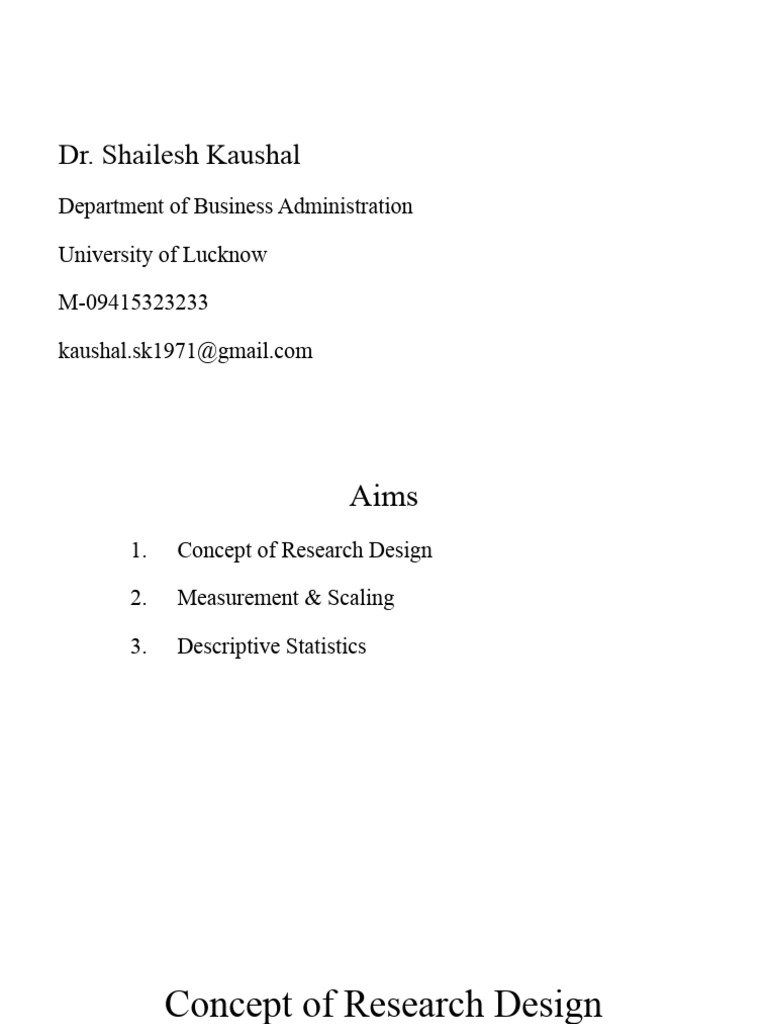 Concepts of Research Design | PDF | Qualitative Research | Variance