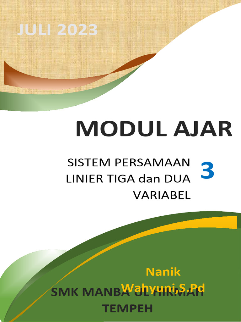 Modul 3 SPLTV Dan SPTLDV | PDF