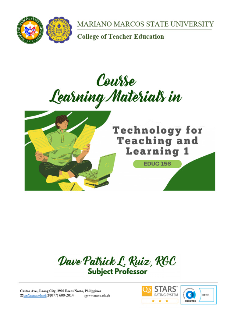 Course Learning Material Lesson 2. Roles of Technology For Teaching and Learning | PDF ...